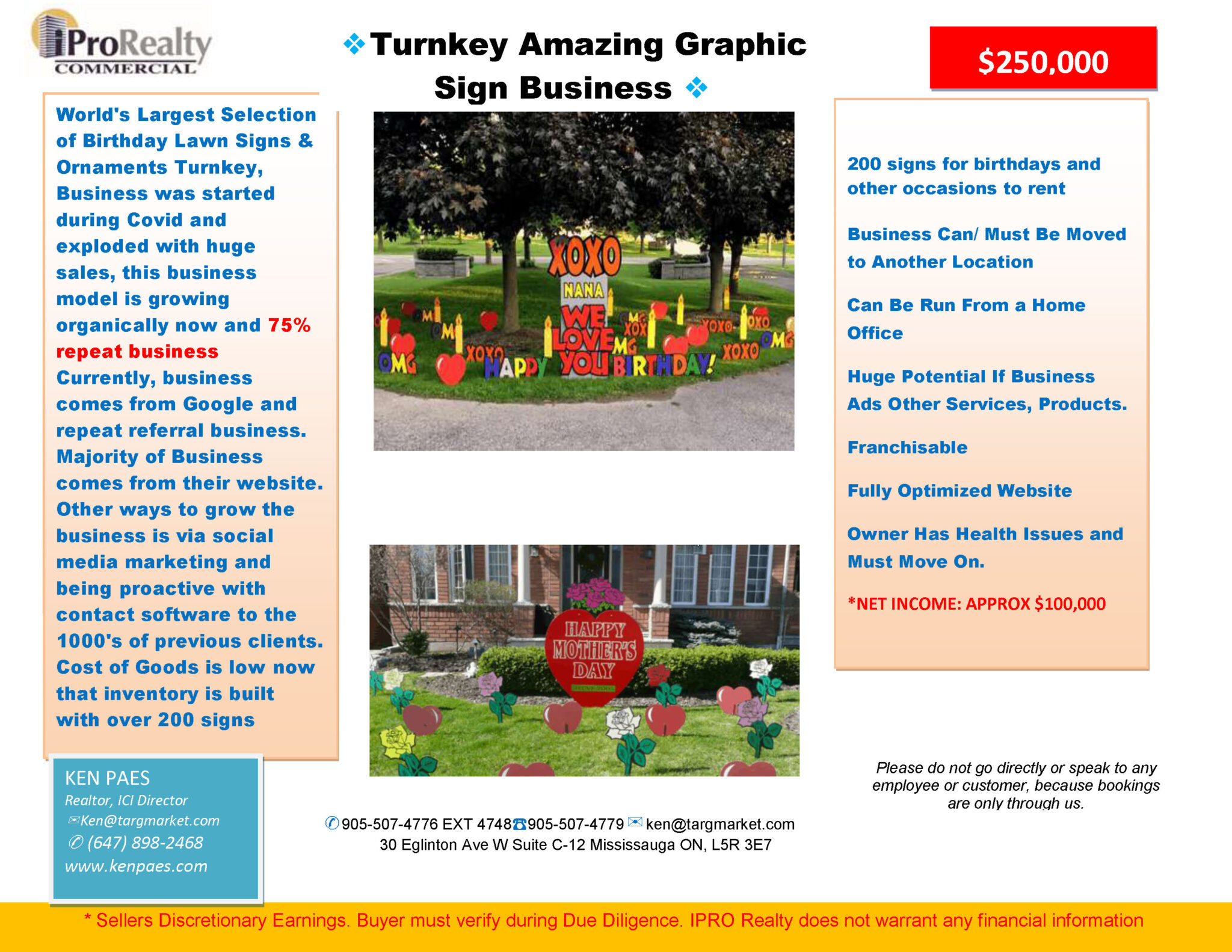 Turnkey Amazing Graphic Sign Business – Ken Paes Business Broker